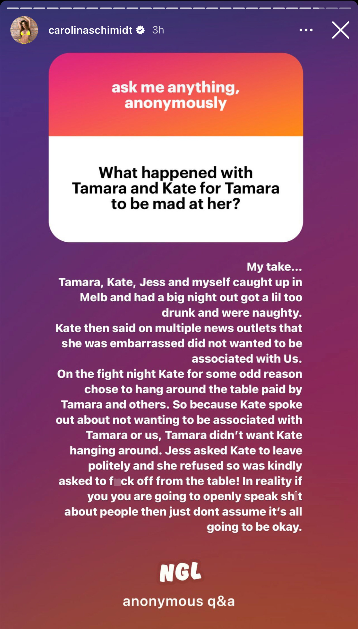 Married at First Sight's Carolina Weighs In on Kate-Tamara Drama