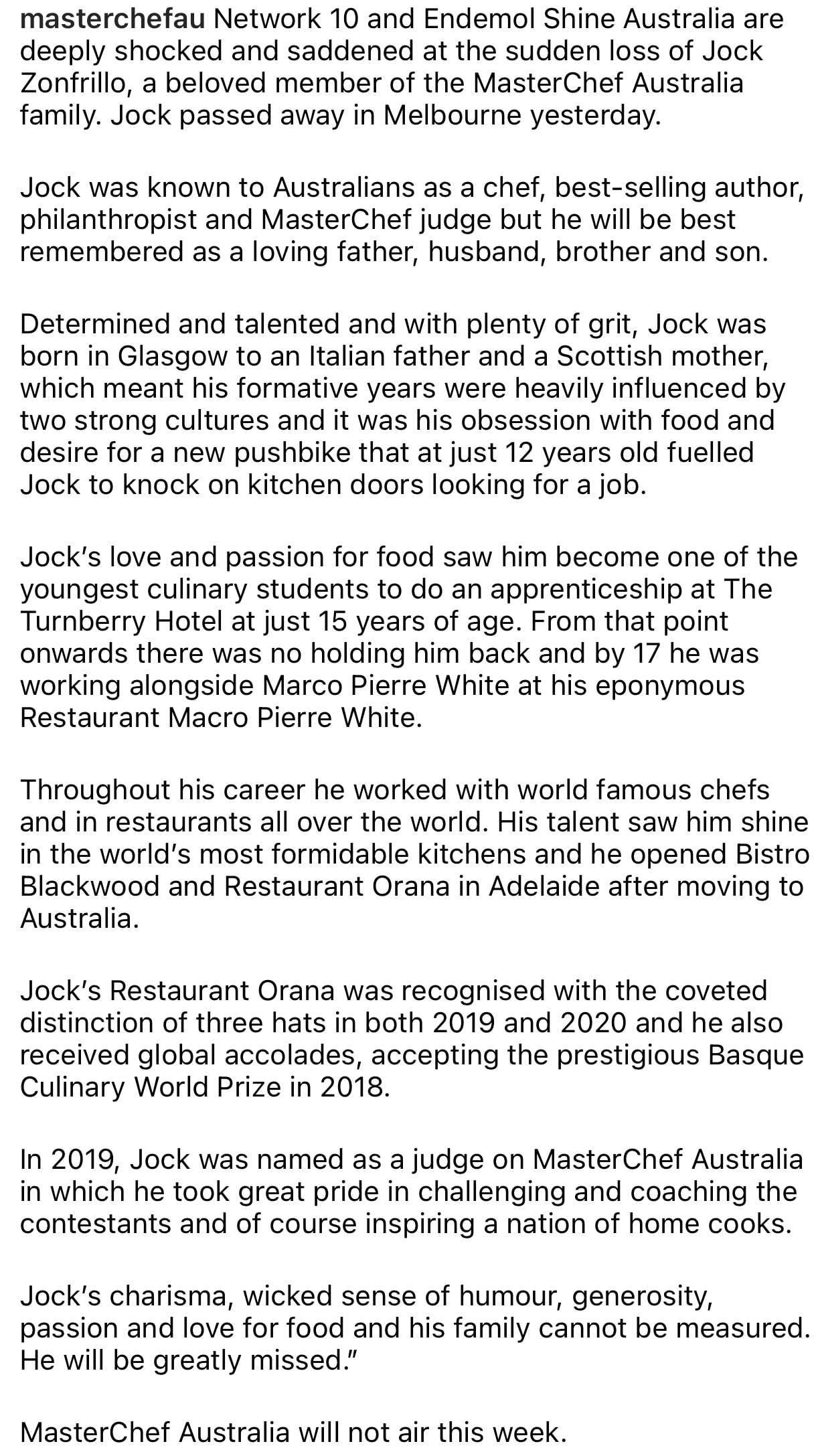 Jock Zonfrillo's career: From drug addict and homeless to chef